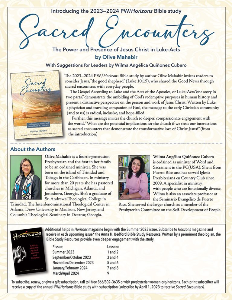 Sacred Encounters - Promotional flier – Presbyterian Women