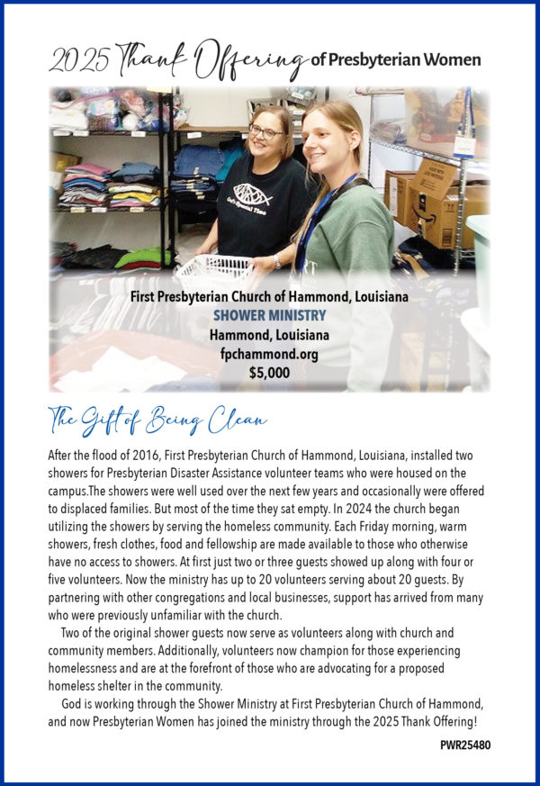 2025 Thank Offering Bulletin Insert – Presbyterian Women