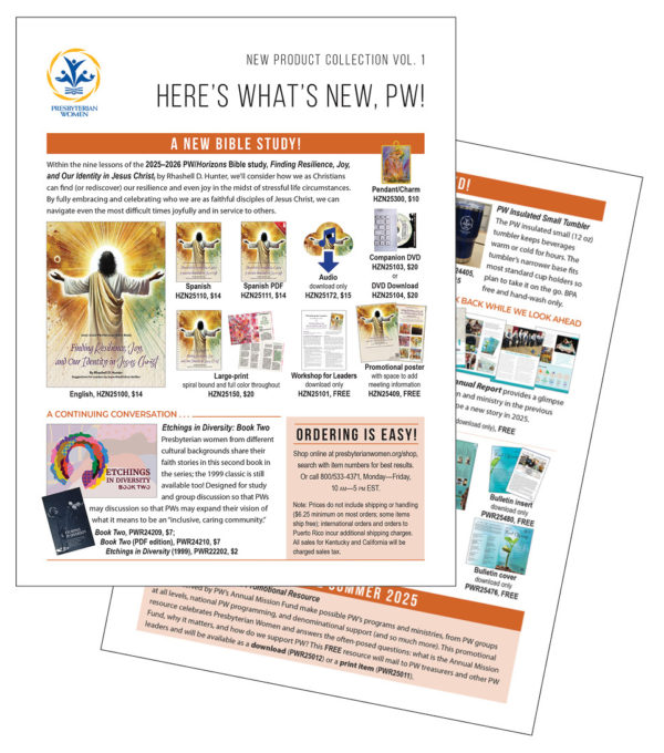 Here's What's New, PW! Resource flier (Vol. 1) – Presbyterian Women